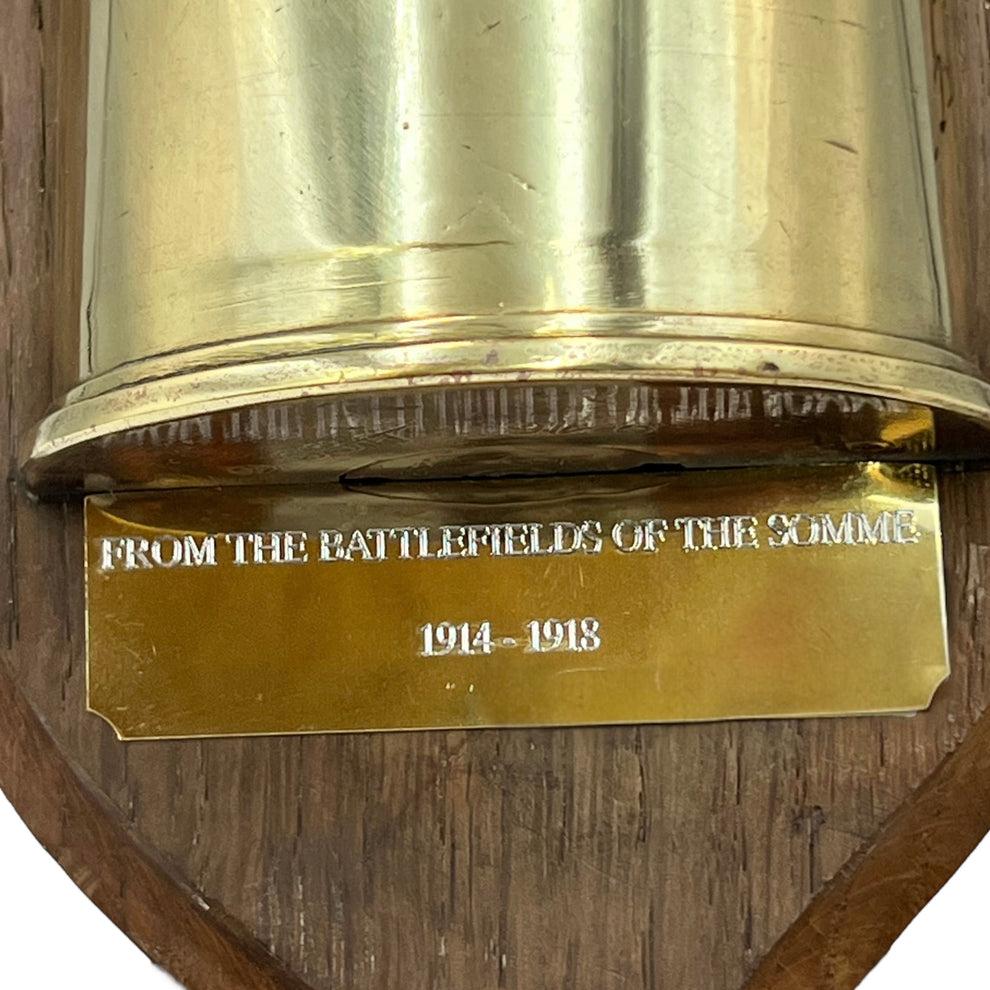 British WWI Trench Art Brass Vase, Mounted 18 Pounder Shell Case and ...