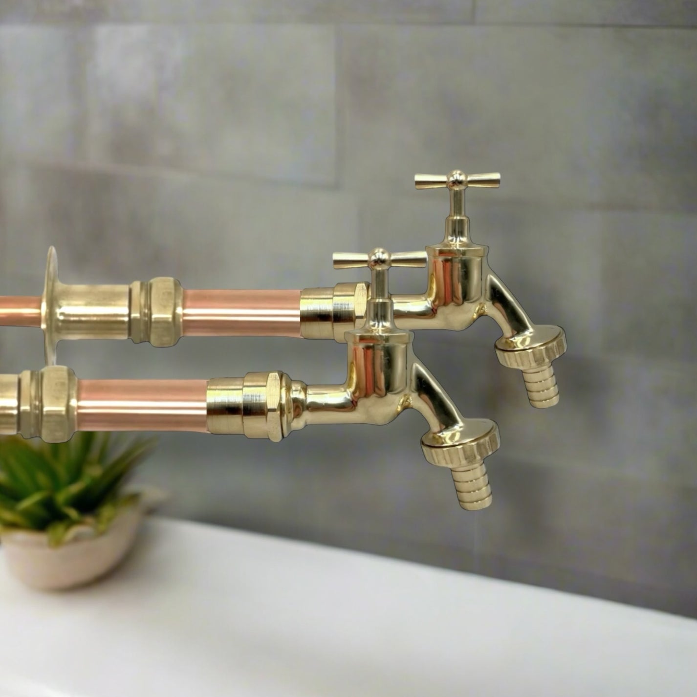 Traditional Victorian Style Brass and Copper Kitchen Taps, Bathroom ...