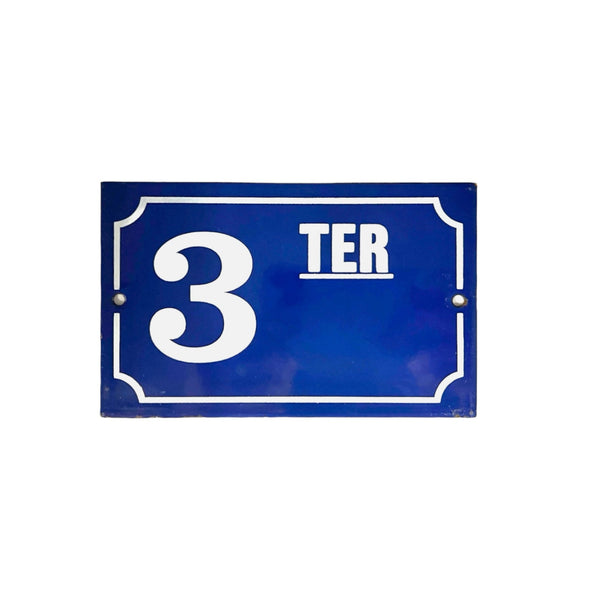 Genuine French Door Number 3, Traditional French Enamel House Numbers ...