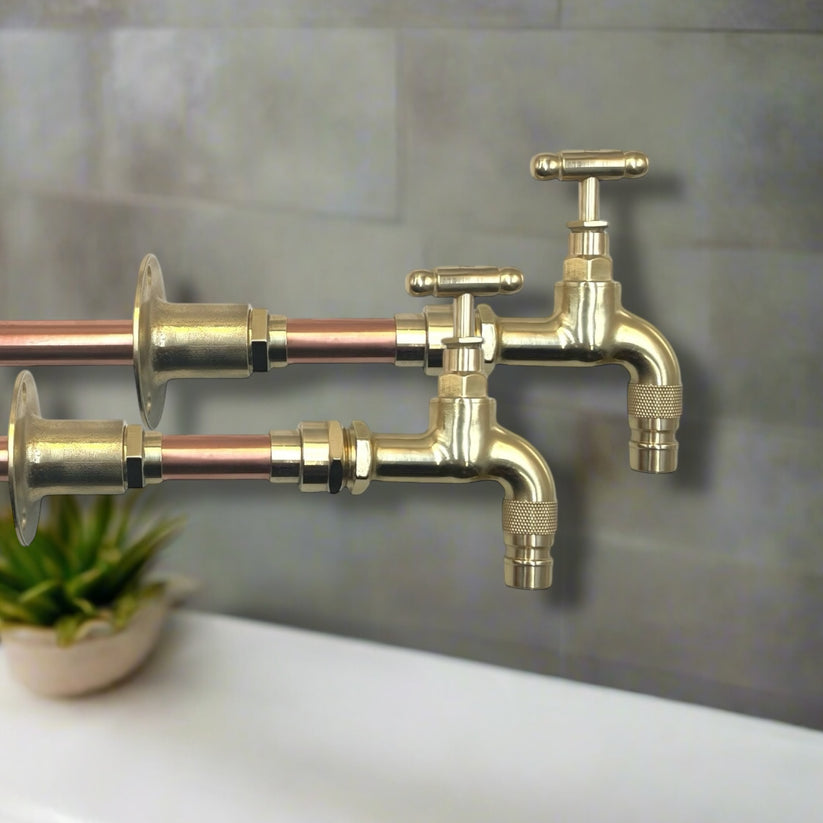 Pair of Vintage Style Copper and Brass Wall Mounted Taps – All Things ...