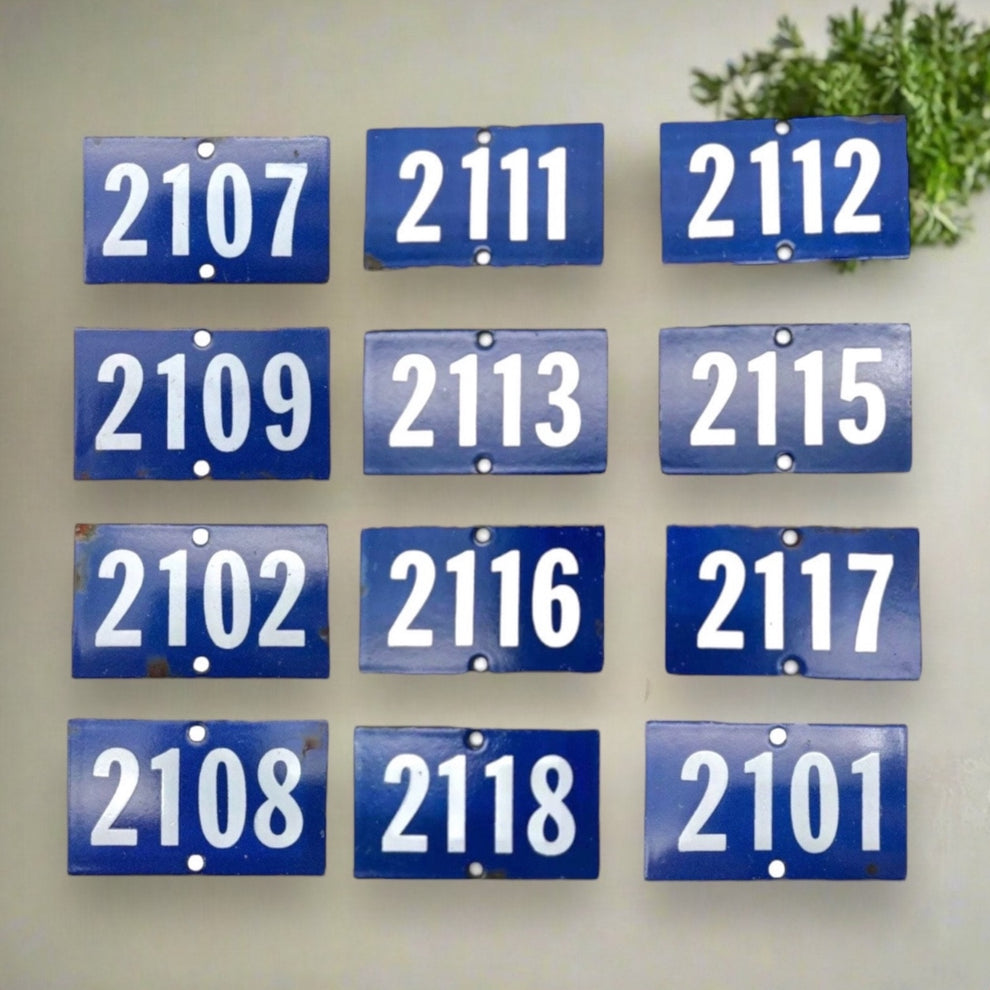 Vintage French Enamel Door Numbers, Garden Gatepost Numbers, Houses 20 ...
