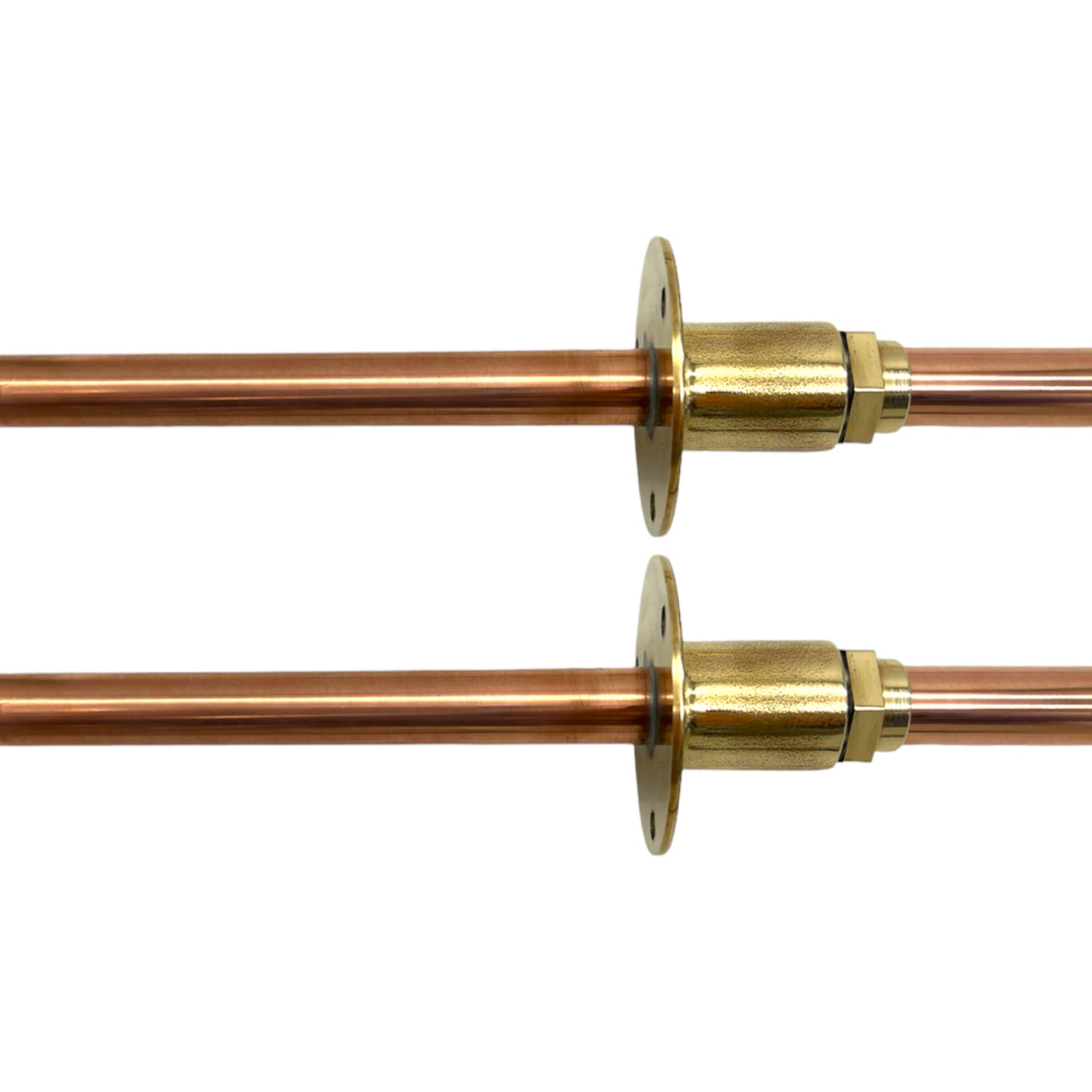 Pair of Brass and Copper Taps, Wall Mounted Kitchen or Bathroom Taps ...