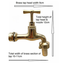 Pair of Brass and Copper Taps, Wall Mounted Kitchen or Bathroom Taps ...